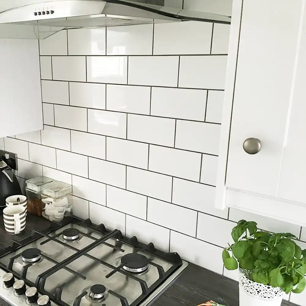 Flat White Gloss 10cm x 20cm Gloss Wall Tile – Crocatile